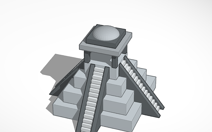3D design Aztec Temple - Tinkercad