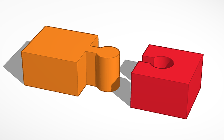 3D design puzzle connectors - Tinkercad
