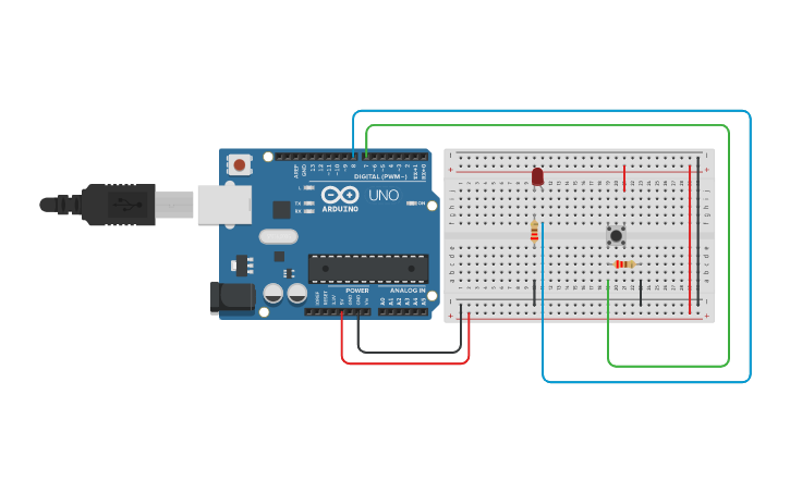Circuit design Interfacing with a switches and LED - Tinkercad