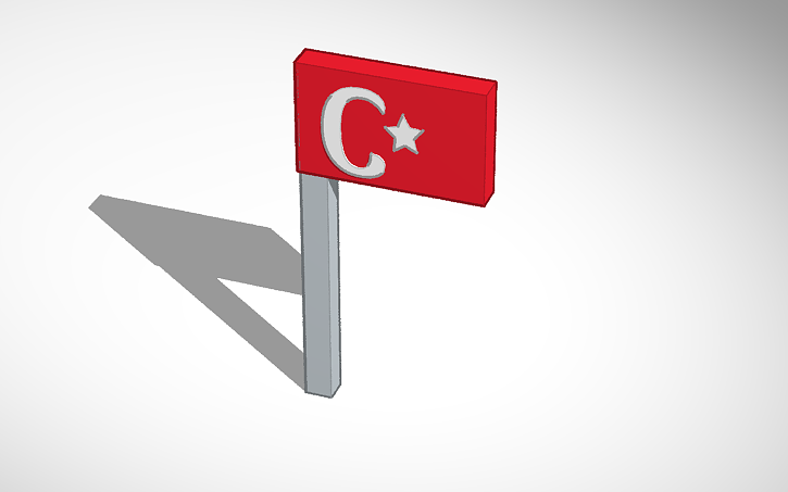 3D design Türk Bayrağı [Turkish Flag) | Tinkercad