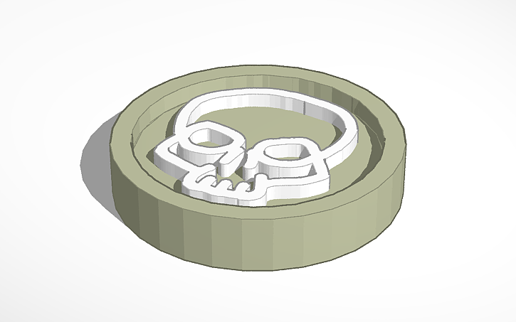 3D design Token - Skull v2 - Tinkercad