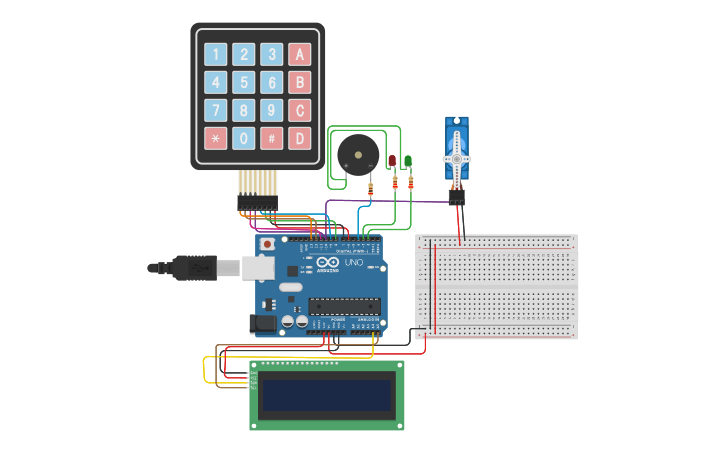 Circuit Design Cerradura De Puerta Con Contraseña Tinkercad