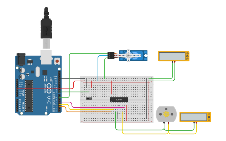 Circuit design RC Car - Simulation - Tinkercad