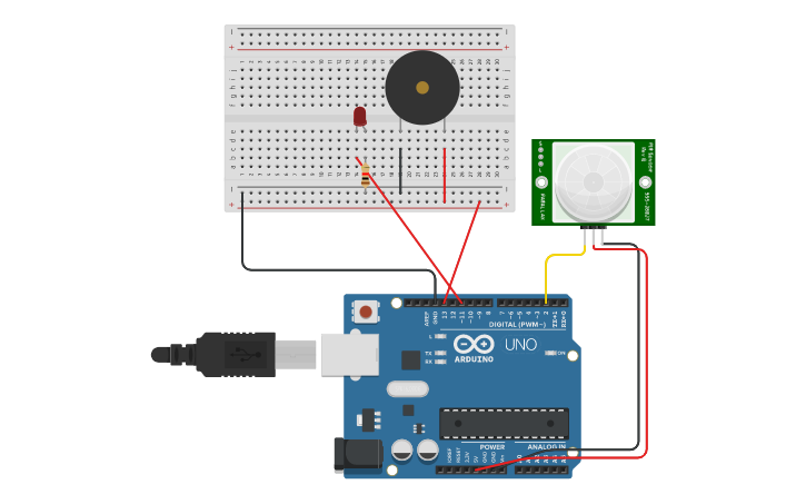 Circuit Design Copy Of Pir Motion Sensor With Arduino Blocks Tinkercad
