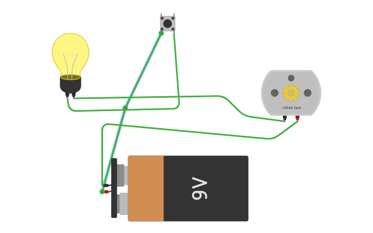 Circuit design apagar y encender bombilla y motor | Tinkercad Circuit design apagar y encender bombilla y motor | Tinkercad
