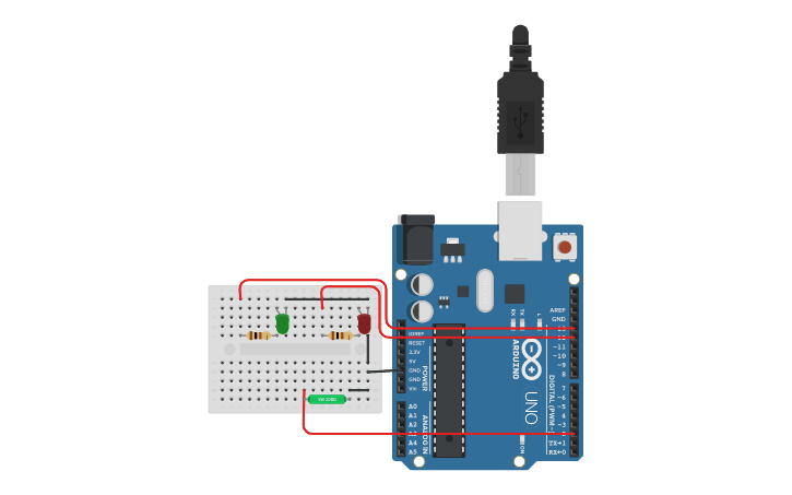 Circuit design Tilt sensor - Tinkercad