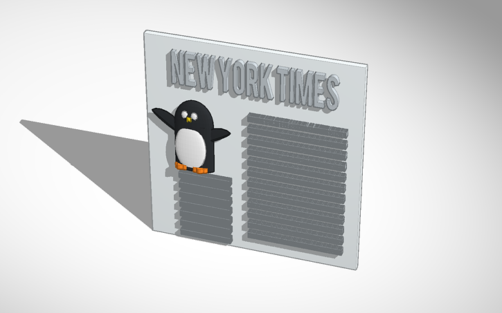 3D design Peter Penguin 2D #PenguinTimeMachine | Tinkercad