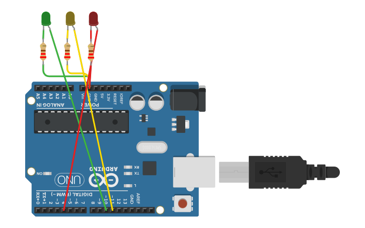 Circuit design arduino-un semaforo - Tinkercad