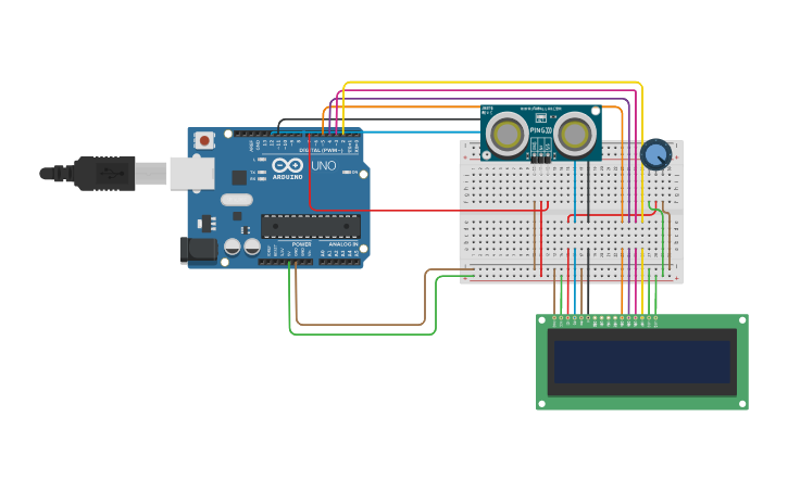 Circuit design Deney6- Arduino ile Ultrasonik Mesafe Sensörü Uzaklık ...