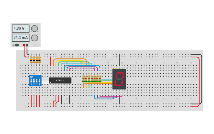 Circuit design 7 SEGMENT DECODER - Tinkercad