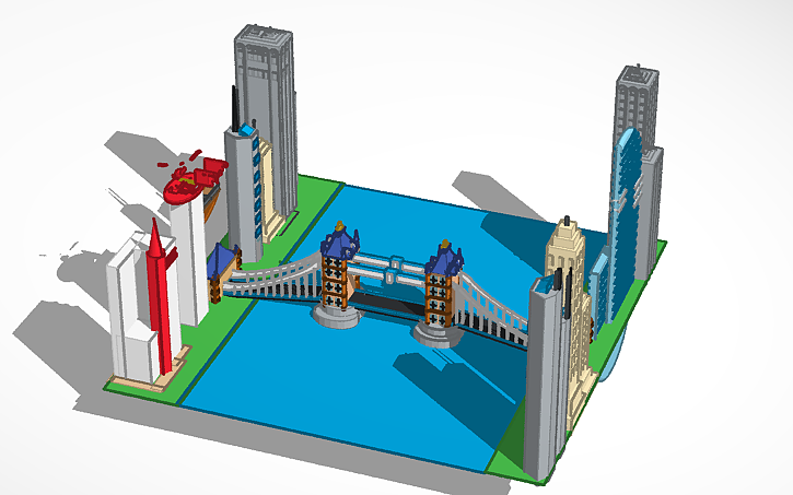 3D design LONDON TOWER BRIDGE - Tinkercad