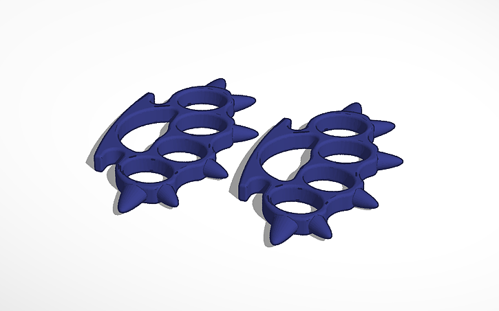 3D design Brass Knuckles with spikes (paraboloid spikes, round) | Tinkercad