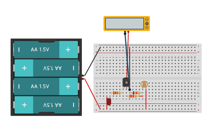 Circuit design Práctica 9, montaje 5; Lucía Rodríguez | Tinkercad