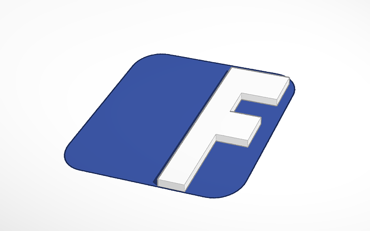 3D design facebook logo - Tinkercad