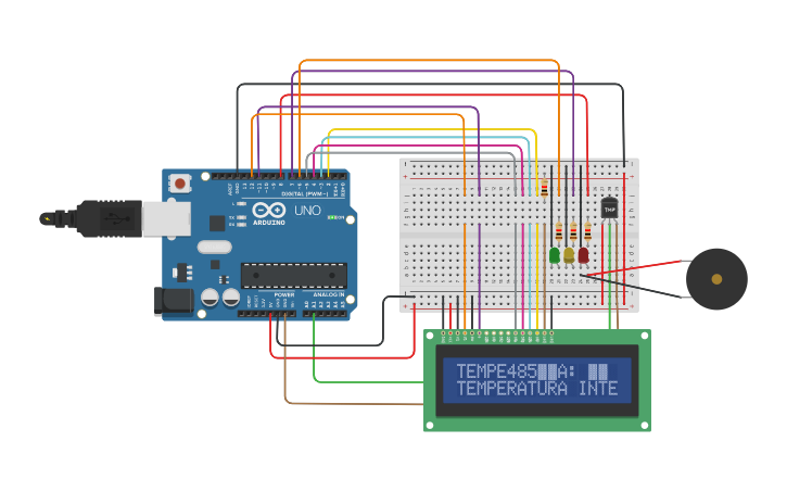 Circuit design SENSOR DE TEMPERATURA - Tinkercad