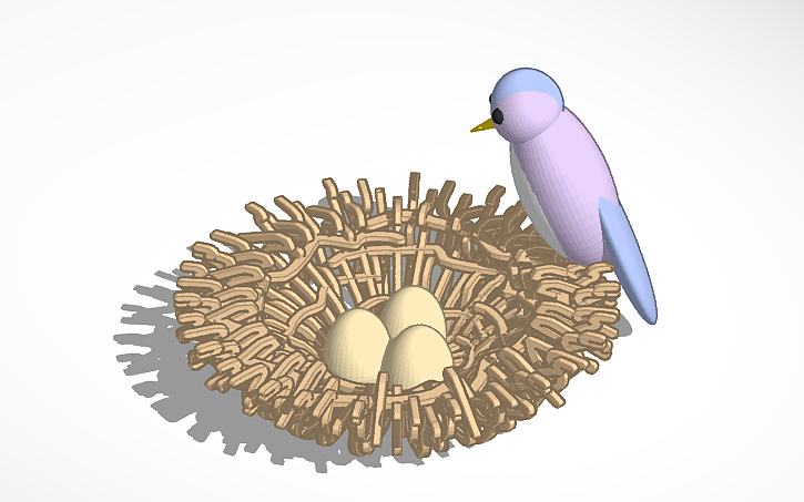 3D design BIRD'S NEST - Tinkercad
