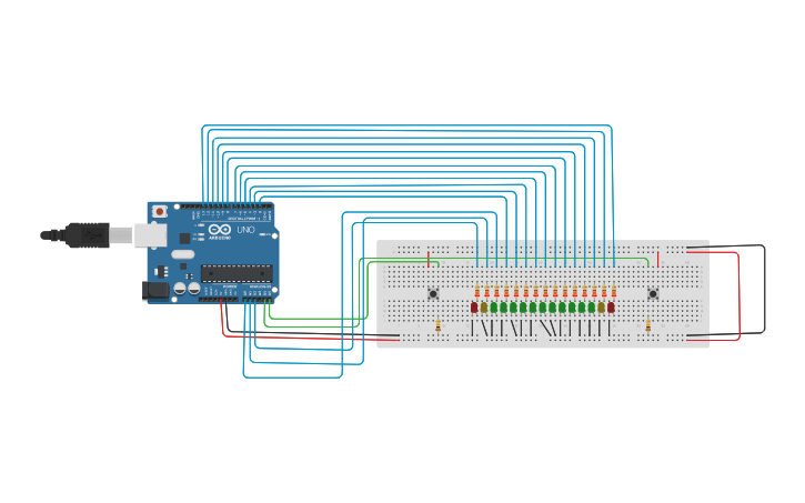 Circuit design Proyecto PIN PON - Tinkercad