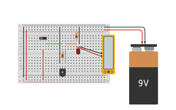 Circuit design RTL inverter NOT gate - Tinkercad