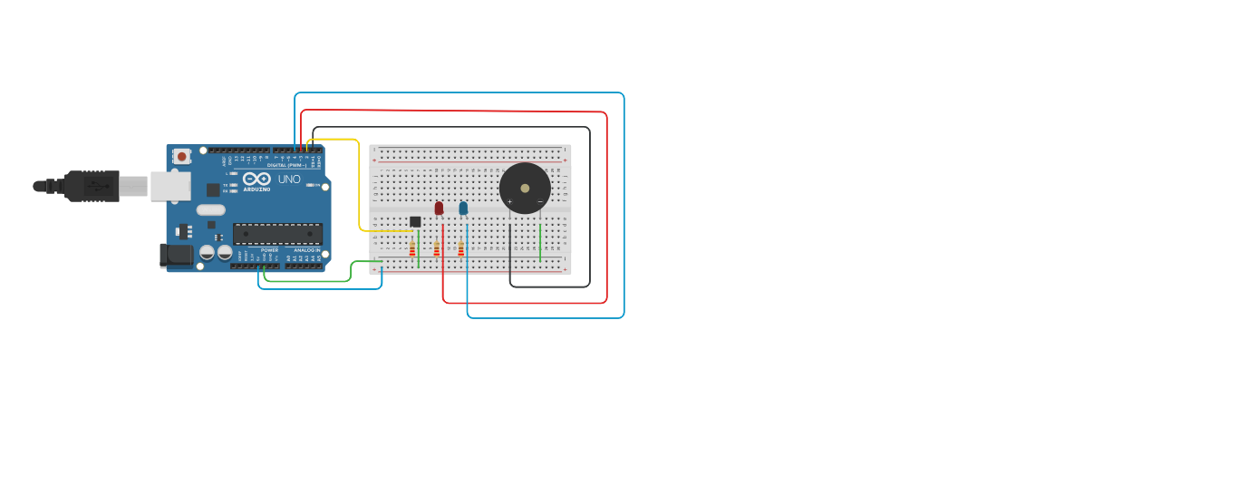 Circuit design Group #7 - Tilt Sensor and Piezo - Tinkercad
