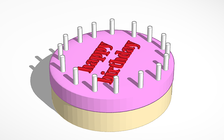 3D design birthday cake | Tinkercad