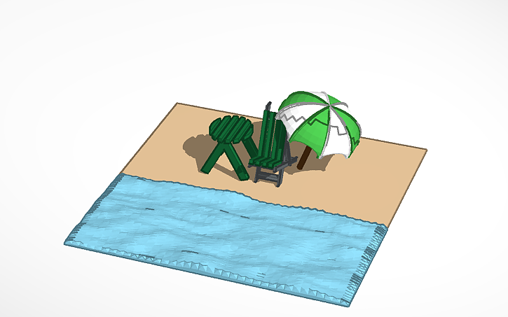 3D design beach - Tinkercad