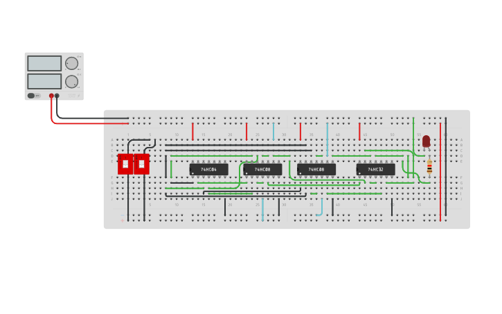 Circuit design 4x1 Multiplexer - Tinkercad