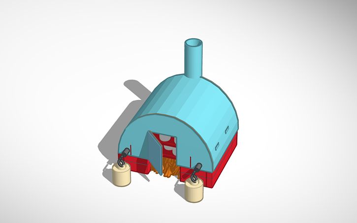 3D design Wood/Gas Hybrid Pottery Kiln - Tinkercad