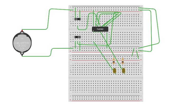 Circuit design SR nor latch - Tinkercad Circuit design SR nor latch - Tinkercad