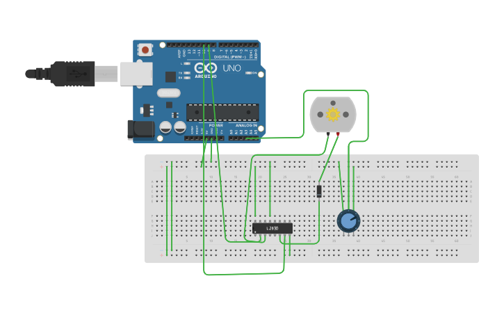 Circuit design Motores DC. Ampliacion | Tinkercad