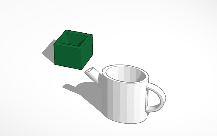 3D design Flower Pot and Watering Can - Tinkercad