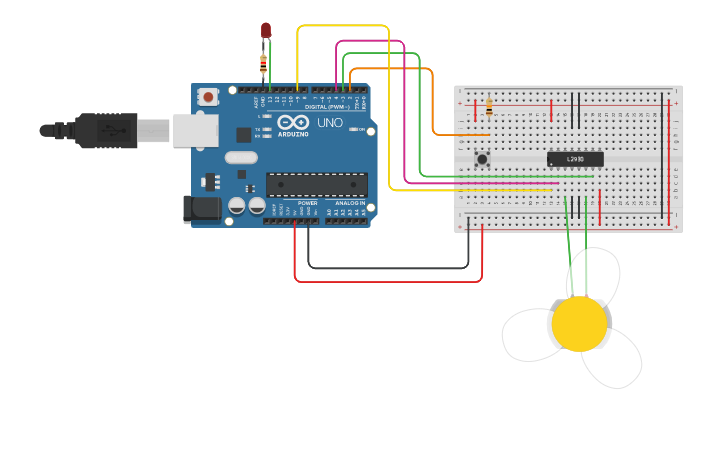 Circuit design Controllo motore con ponte-H L293D - Tinkercad