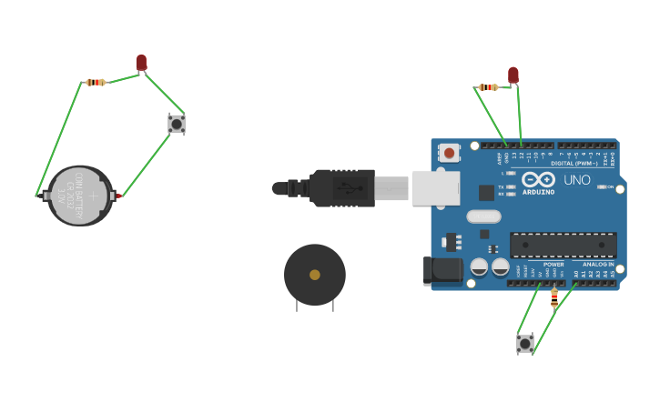 Circuit design simple built in led | Tinkercad