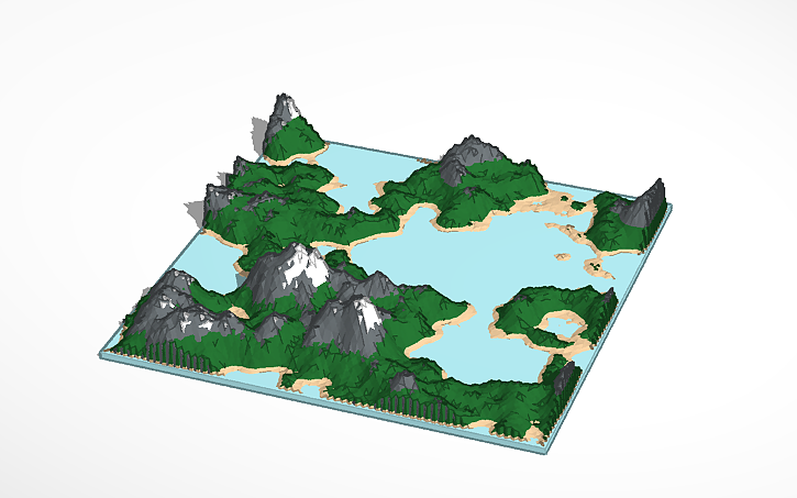 3D design island map - Tinkercad