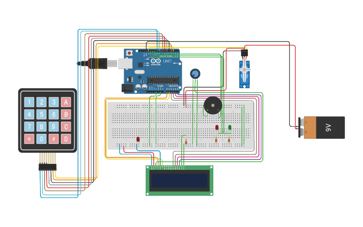 Circuit design Copy of Caja Fuerte con Arduino - Tinkercad