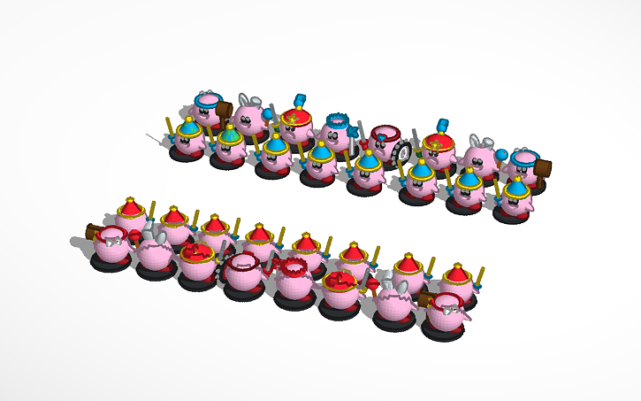3D design Kirby Chess Pieces | Tinkercad