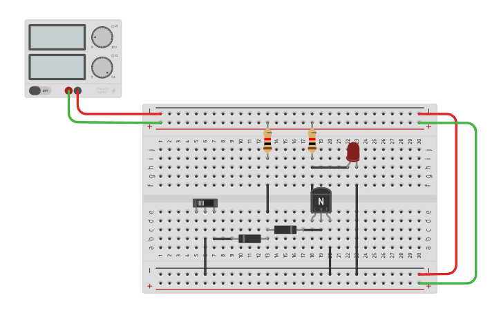 Circuit design 41220100107 DTL NOT - Tinkercad