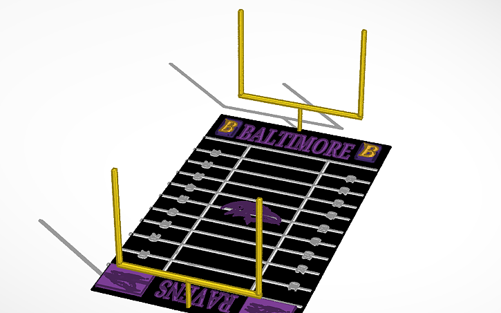 3D design Ravens field black and purple - Tinkercad