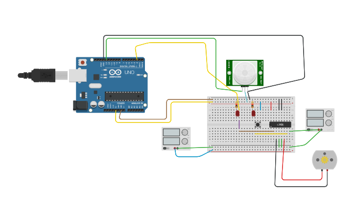Circuit Design Arduino Dan Pir Sensor Tinkercad 3444