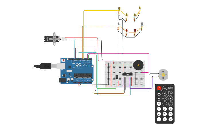Circuit design Projeto P2 - Carro Bluetooth | Tinkercad