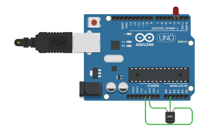 Circuit design Temperature Sensor - Tinkercad