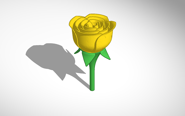 3D design Yellow Rose - Tinkercad