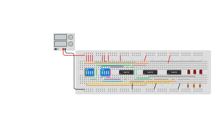 Circuit design Codificador 8x3 - Tinkercad