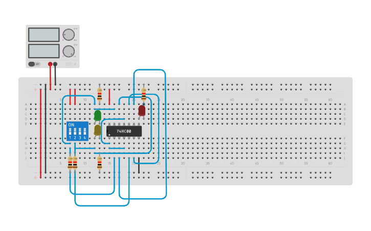 Circuit design NAND XOR - Tinkercad