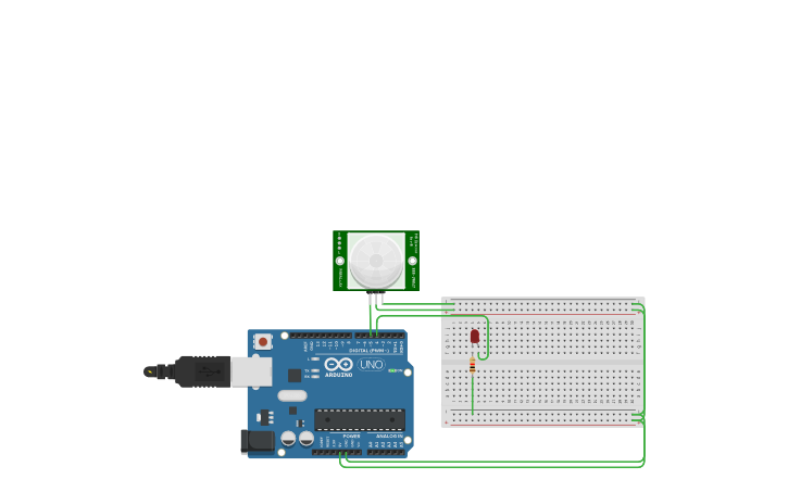 Circuit Design Motion Detector Tinkercad