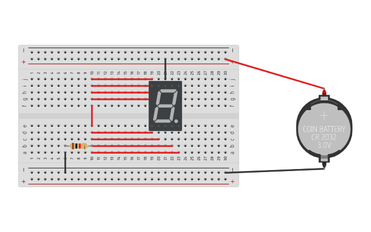 Circuit design 7 SEGMENT DISPLAY - Tinkercad