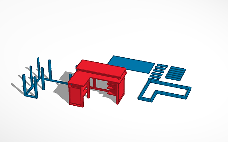 3D design Desk Desk Desk - Tinkercad