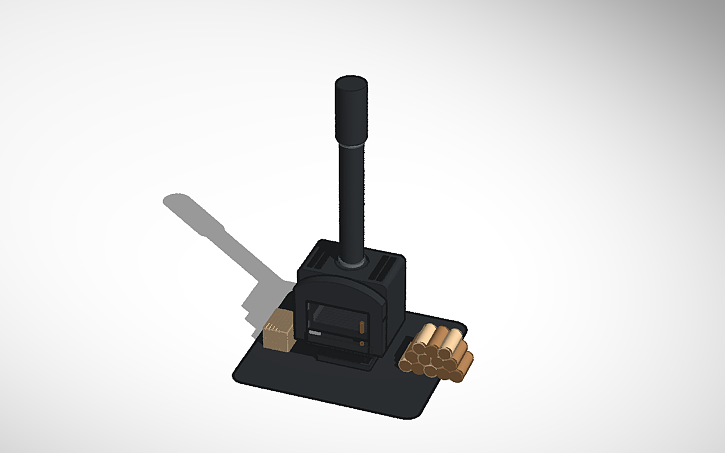 3D design Fireplace Detailed - Tinkercad