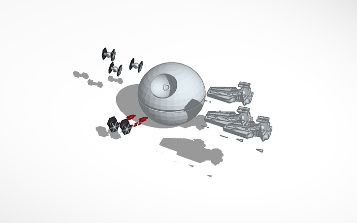 3D design death star and fighters | Tinkercad
