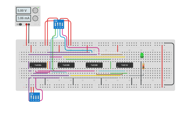 Circuit design Mux 4 to 1 menggunakan mux 2 to 1 | Tinkercad