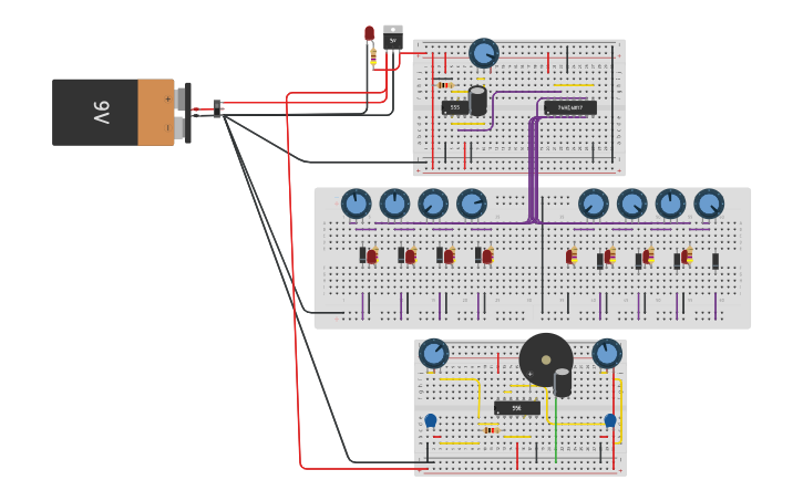 Circuit design Baby 8 step sequencer - Tinkercad